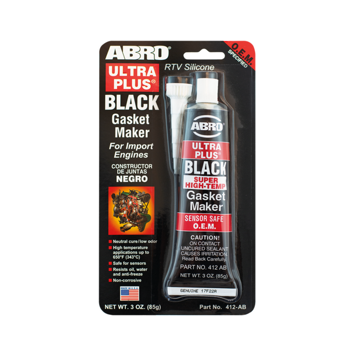 Abro ULTRA PLUS 999 RTV SILICONE GASKET MAKER – BLACK – Phoenix Motos