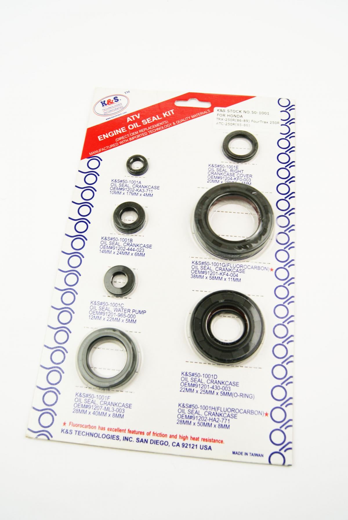 OIL SEAL SET/7 86-89 TRX250 ATC, Note. No water pump seal in this kit ...